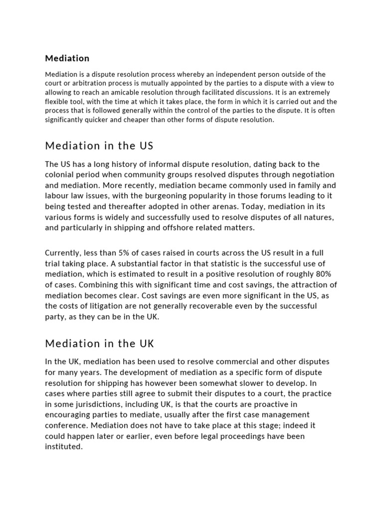 Mediation | PDF | Mediation | Arbitration