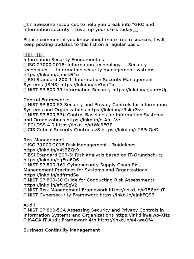 Free GRC Practice Labs Resources | PDF | Information Security | Risk ...