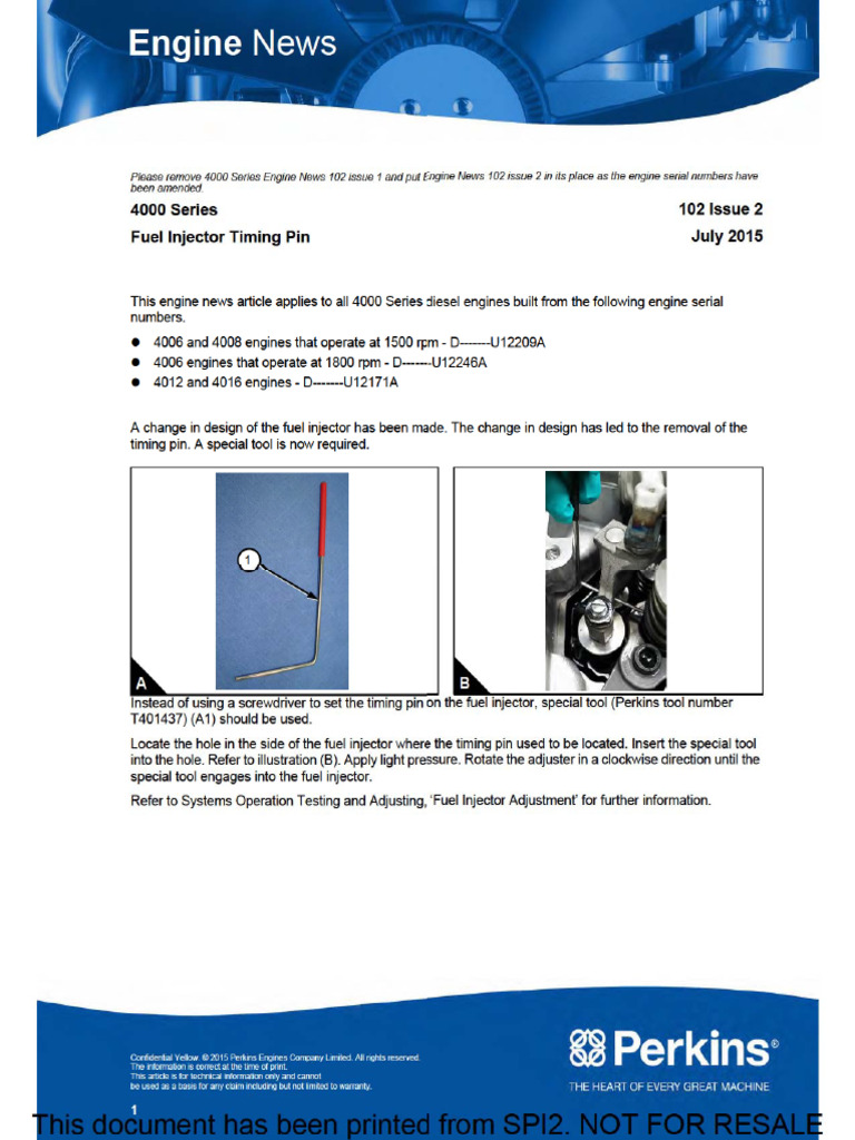 4000 Injector Adjust | PDF
