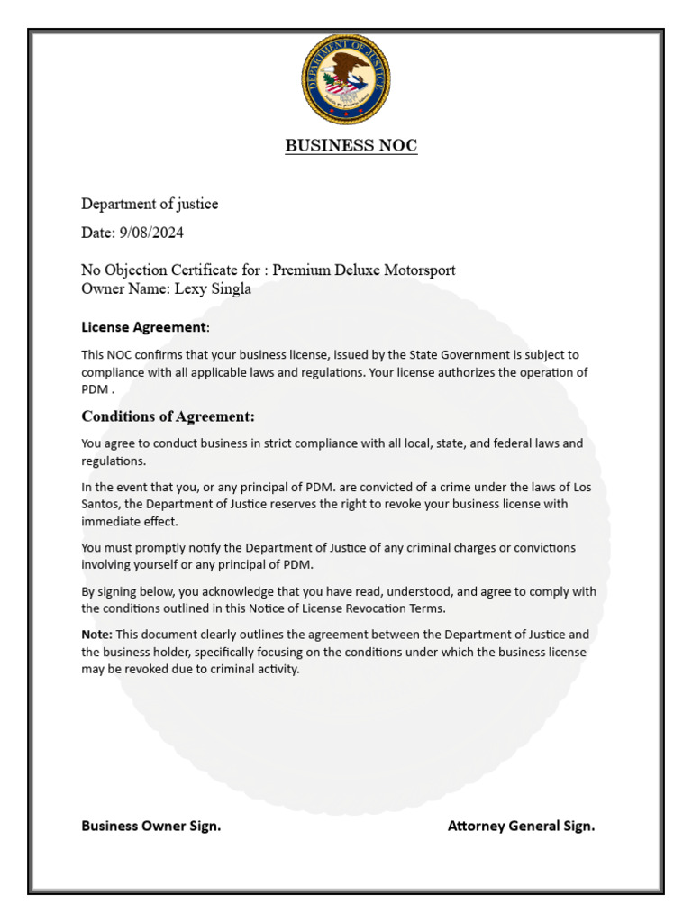 BUSINESS NOC Lexy | PDF