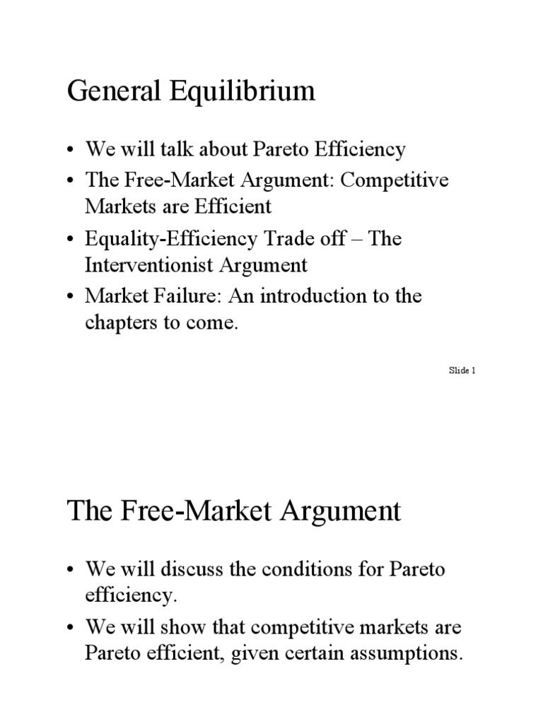 General Equilibrium and Pareto Efficiency | PDF | Pareto Efficiency ...