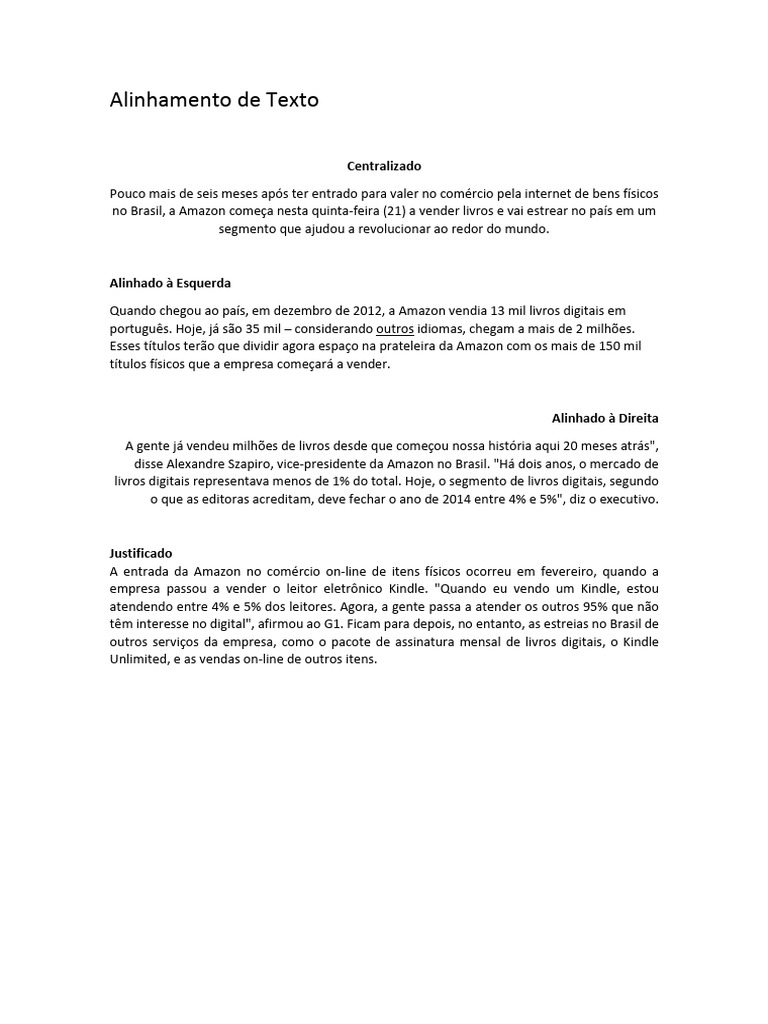 Alinhamento de Texto - Final | PDF