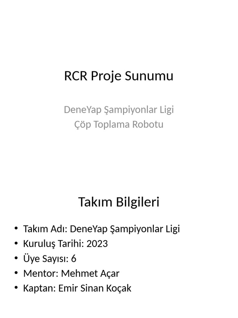 RCR Proje Sunumu | PDF
