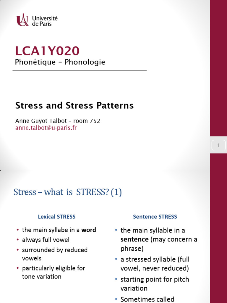 TD 05 Stress Pattern | PDF | Stress (Linguistics) | Word