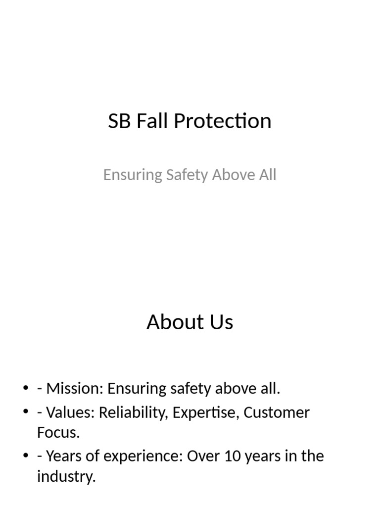 SB Fall Protection Presentation | PDF