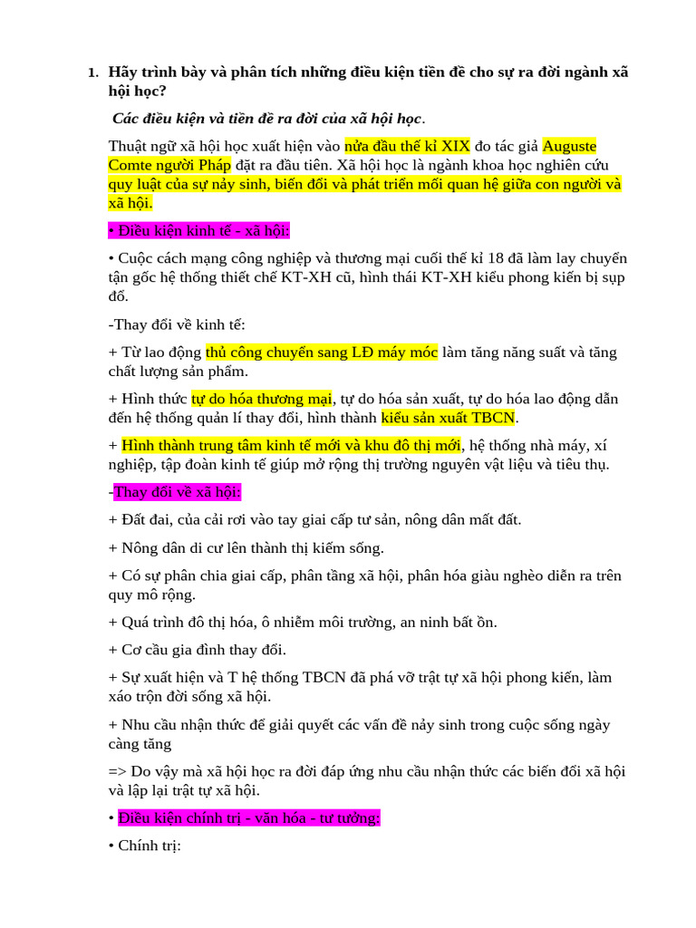 XHH-ĐỀ-CƯƠNG | PDF