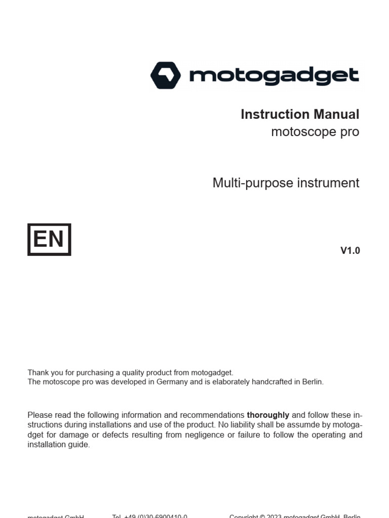 Motoscope Pro Instructions | PDF | Electrical Connector | Menu (Computing)