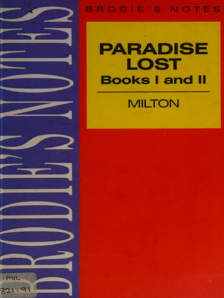 John Milton's Paradise Lost and II (Brodie's Notes On John - Ray ...