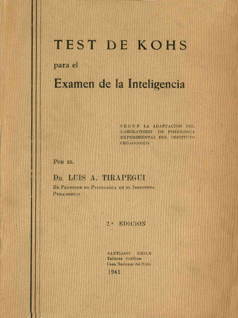 Test de Kohs | PDF | Inteligencia | Tecnicas artisticas