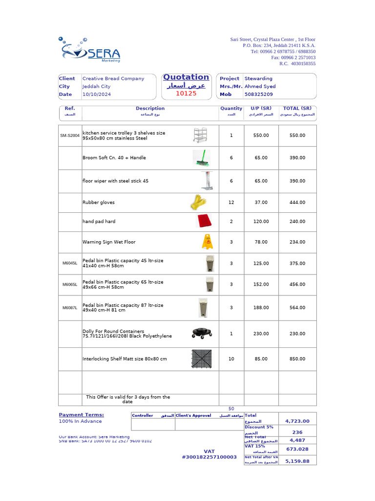 Syra Quotation - 10125 Stewarding For Skore | PDF | Plastic | Building ...