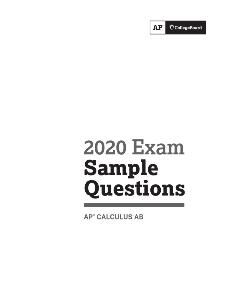 ap-2020exam-sample-questions-calculus-ab | PDF | Function (Mathematics ...