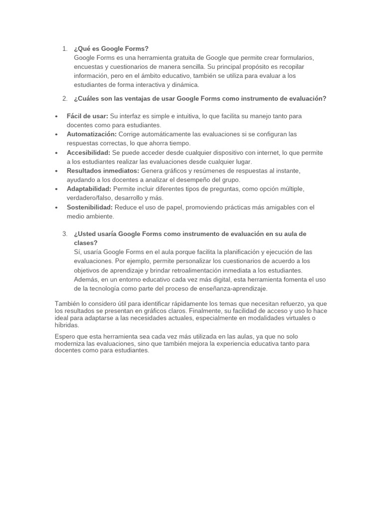 Qué Es Google Forms Foro | PDF