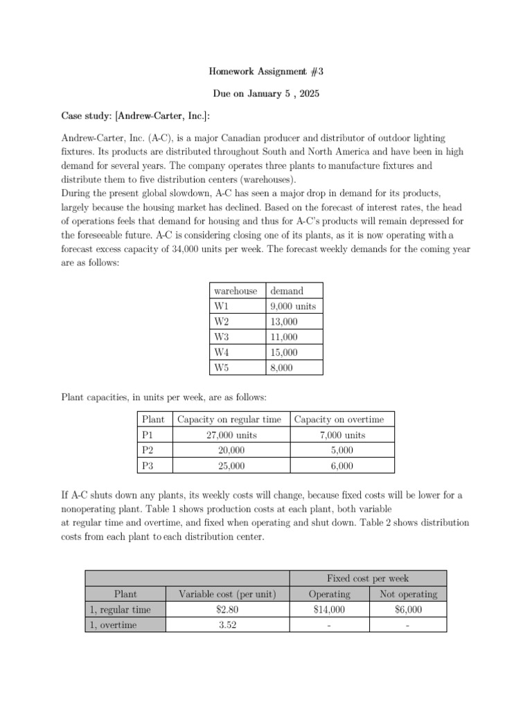 Homework Assignment | PDF