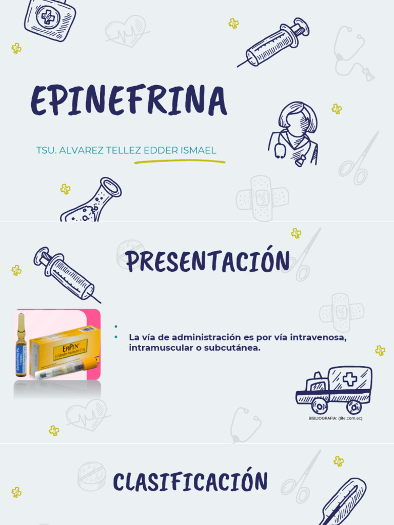 EPINEFRINA | PDF | Medicina CLINICA | Especialidades Medicas