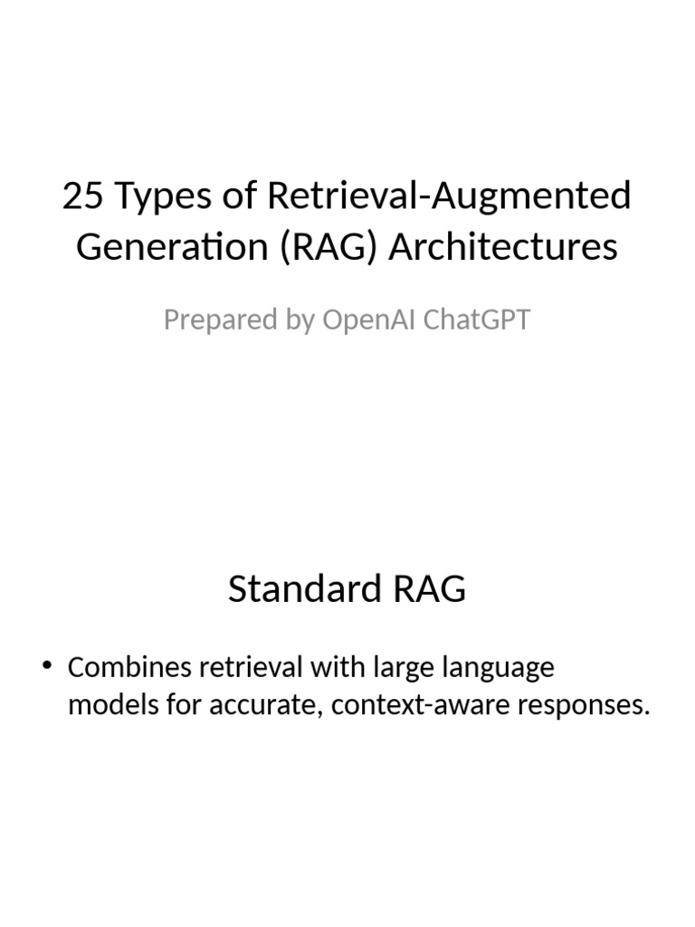 25 Types of RAG Presentation | PDF 25 Types of RAG Presentation | PDF