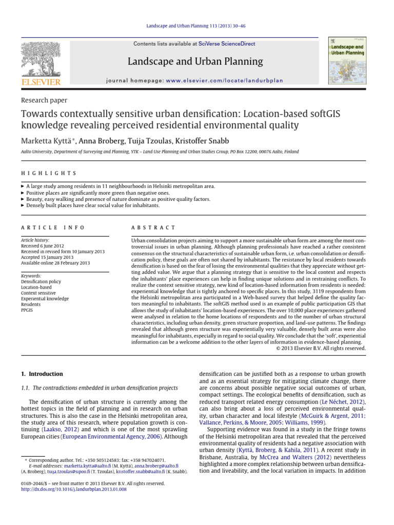 Towards Contextually Sensitive Urban Densification | PDF | Geographic ...