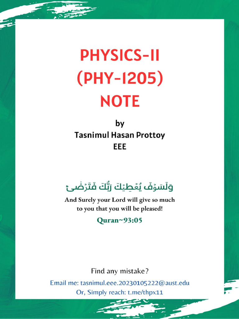 Phy 1205 (THP) Note | PDF