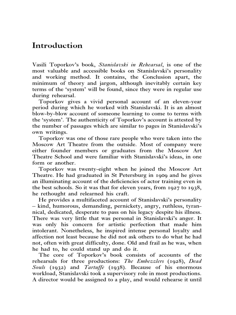 Vasili Torporkov - Jean Benedetti - Stanislavski in Rehearsal (2001, Bloomsbury Methuen Drama ...