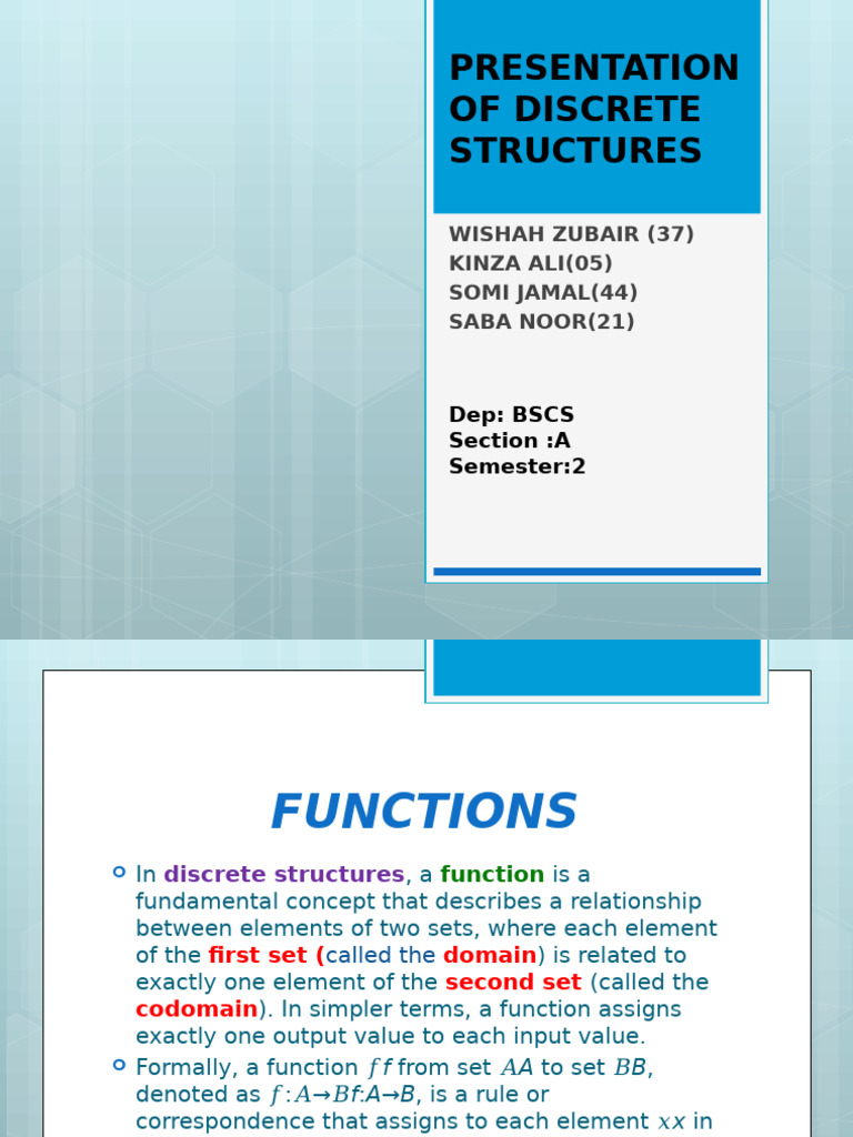 Functions Discrete Structures Pdf Function Mathematics