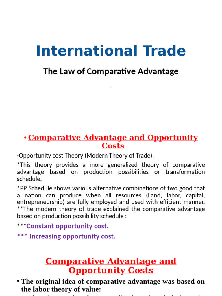 Trade Lec.2 | PDF | Comparative Advantage | Economies