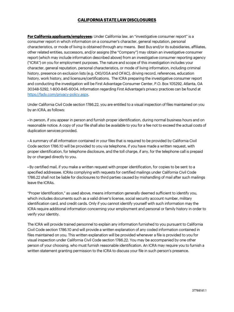 California State Law Disclosure | PDF | Identity Document | Justice