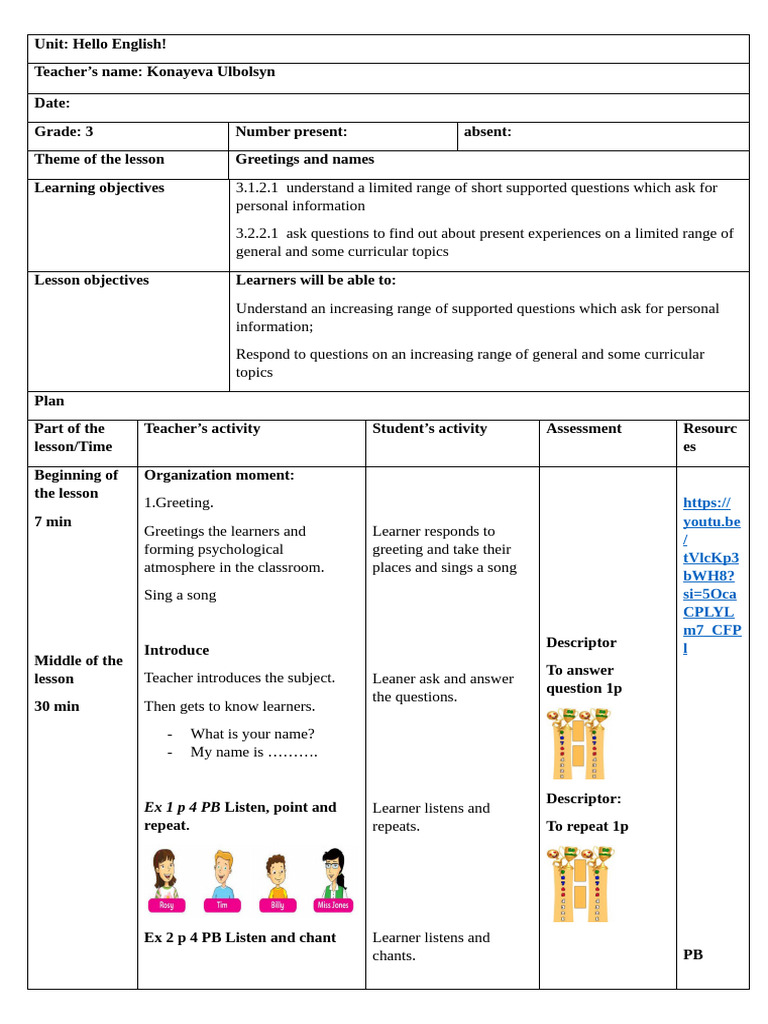 Lesson Plan Family and Friends | PDF | Cognitive Science | Human ...