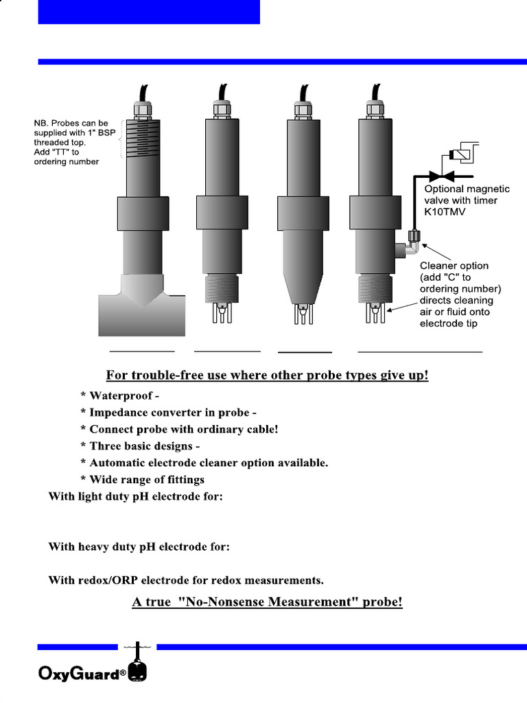 K01 PH and Redox Probe Brochure GB 0312 | PDF | Ph | Buffer Solution