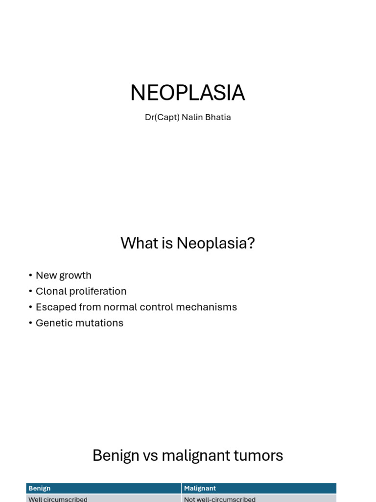 Understanding Neoplasia: Types and Mechanisms | PDF | Cell Cycle ...