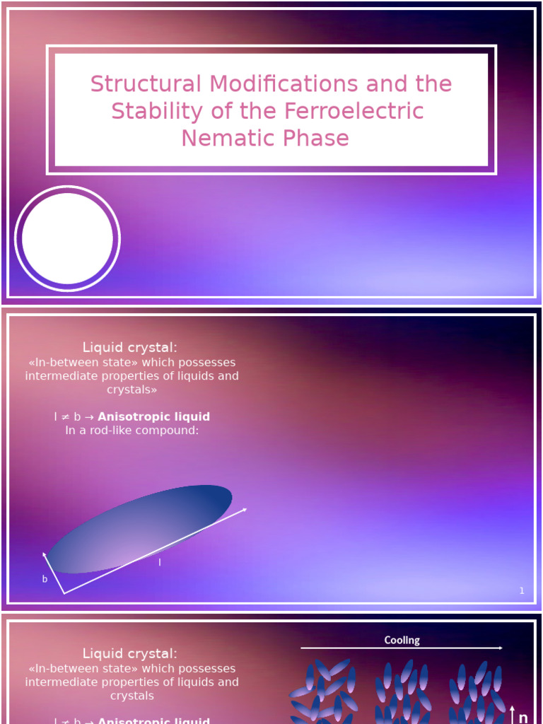 Structural Modifications and The Stability of The Ferroelectric Nematic ...