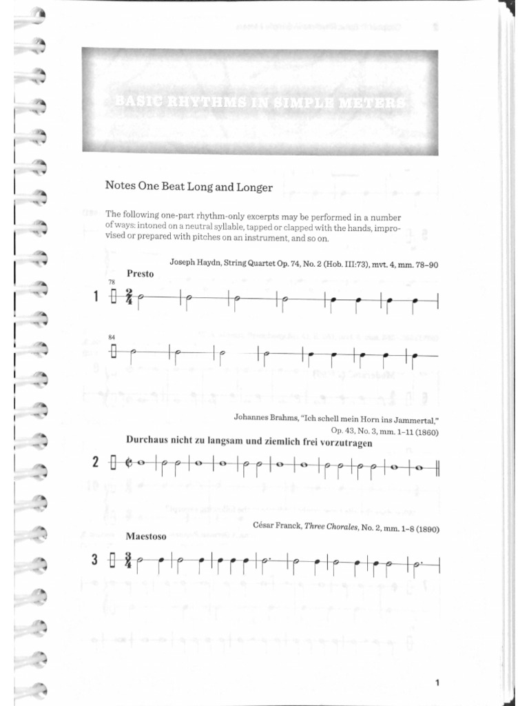Anthology For Sight Singing PP 1 - 19 | PDF