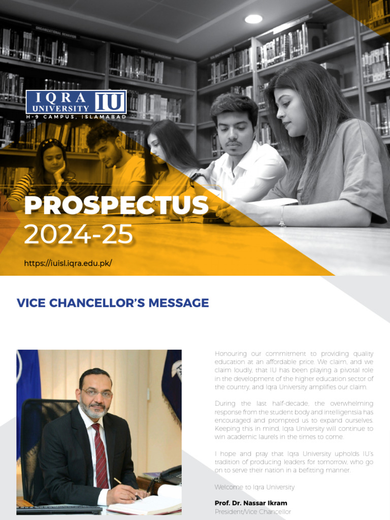 Iqra University 2024-25 Prospectus | PDF | Pharmacy | University And ...
