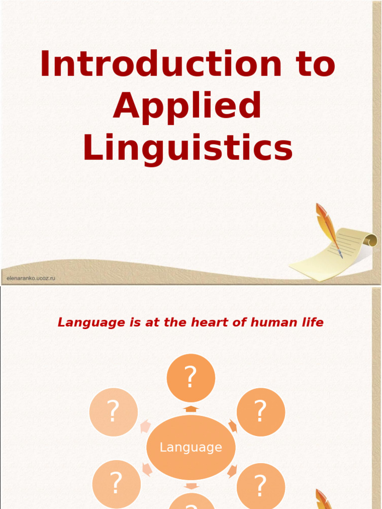 Overview of Applied Linguistics Concepts | PDF | Linguistics | Human ...