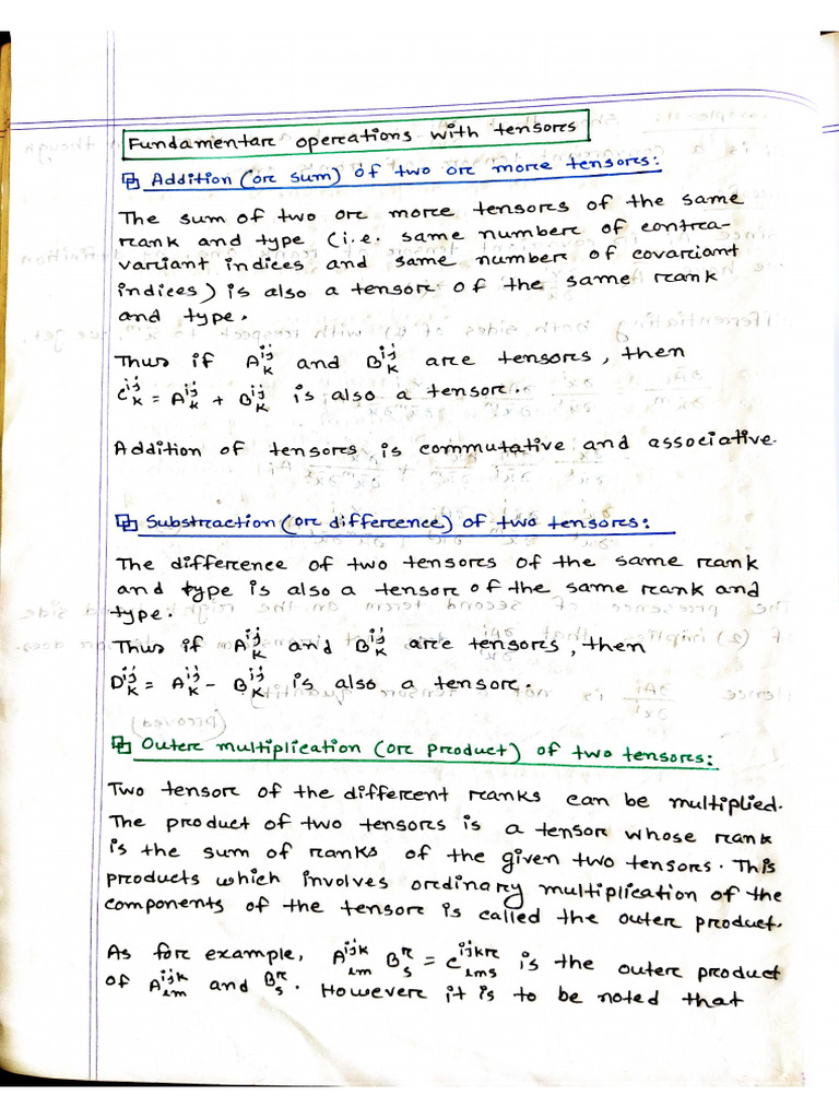 Tensor note | PDF