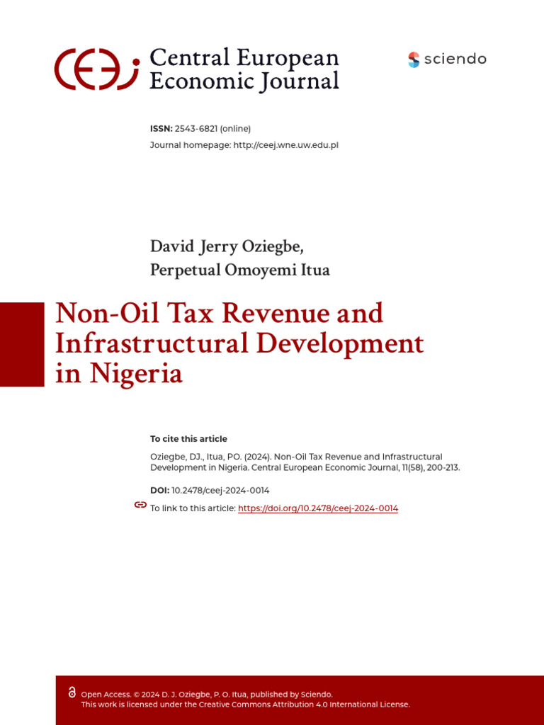 Non Oil Tax Revenue and Infrastructure Development | PDF | Taxes ...