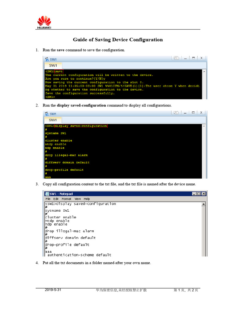 Guide of Saving Device Configuration | PDF