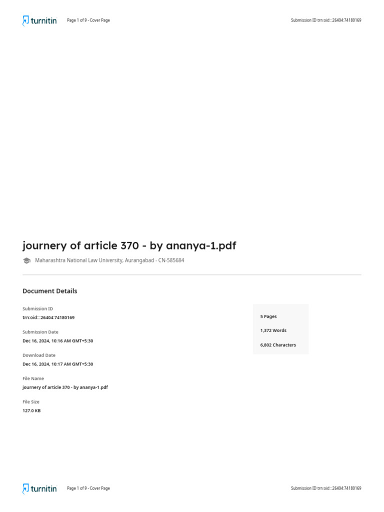 Article 370: History and Abrogation Insights | PDF | Government