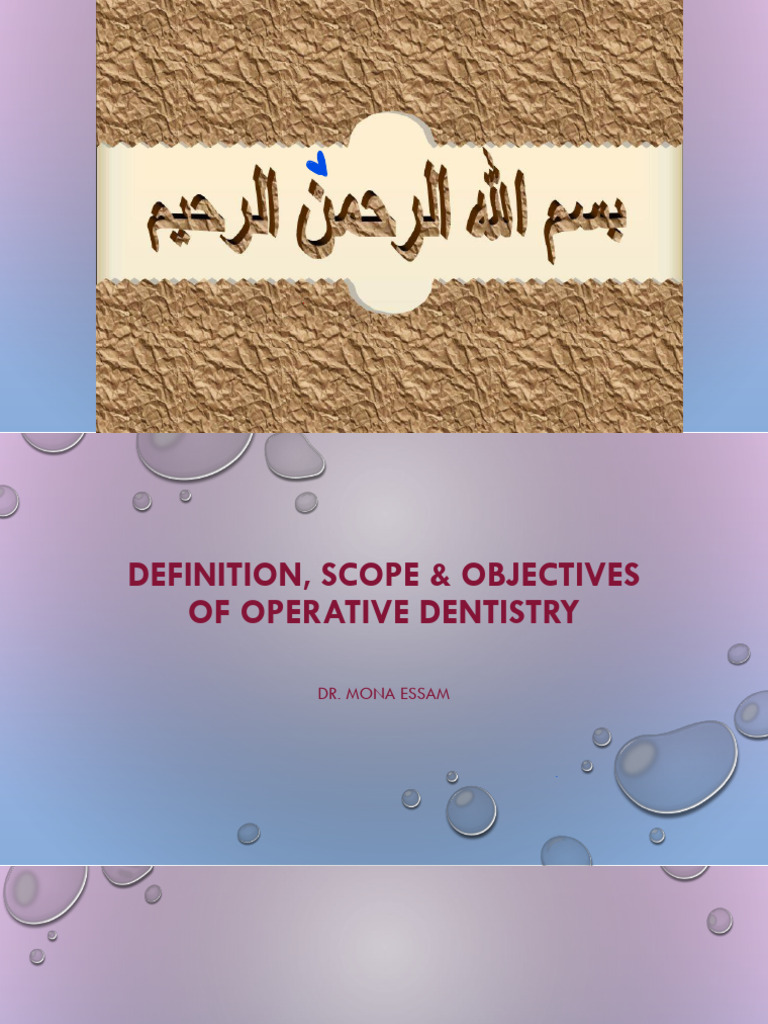 Operative Dentistry: Definition & Scope | PDF | Clinical Medicine ...