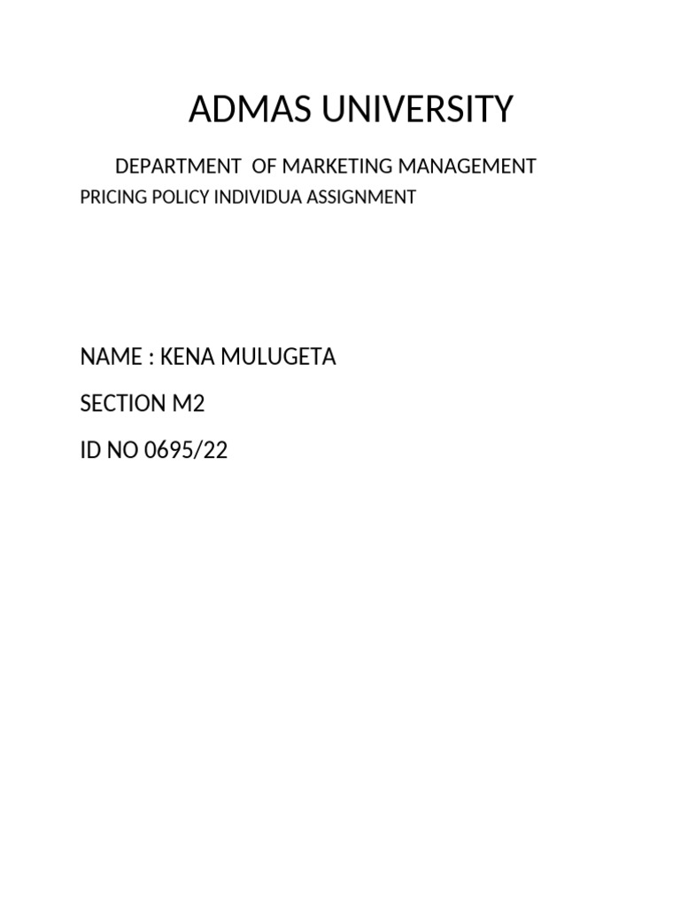 Admas Universit-Wps Office | PDF | Pricing | Marketing