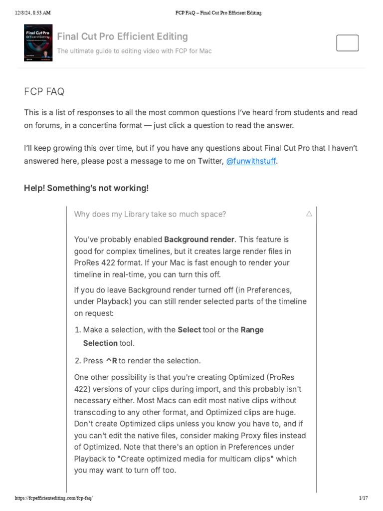 FCP FAQ - Final Cut Pro Efficient Editing | PDF | Backup | Computer File