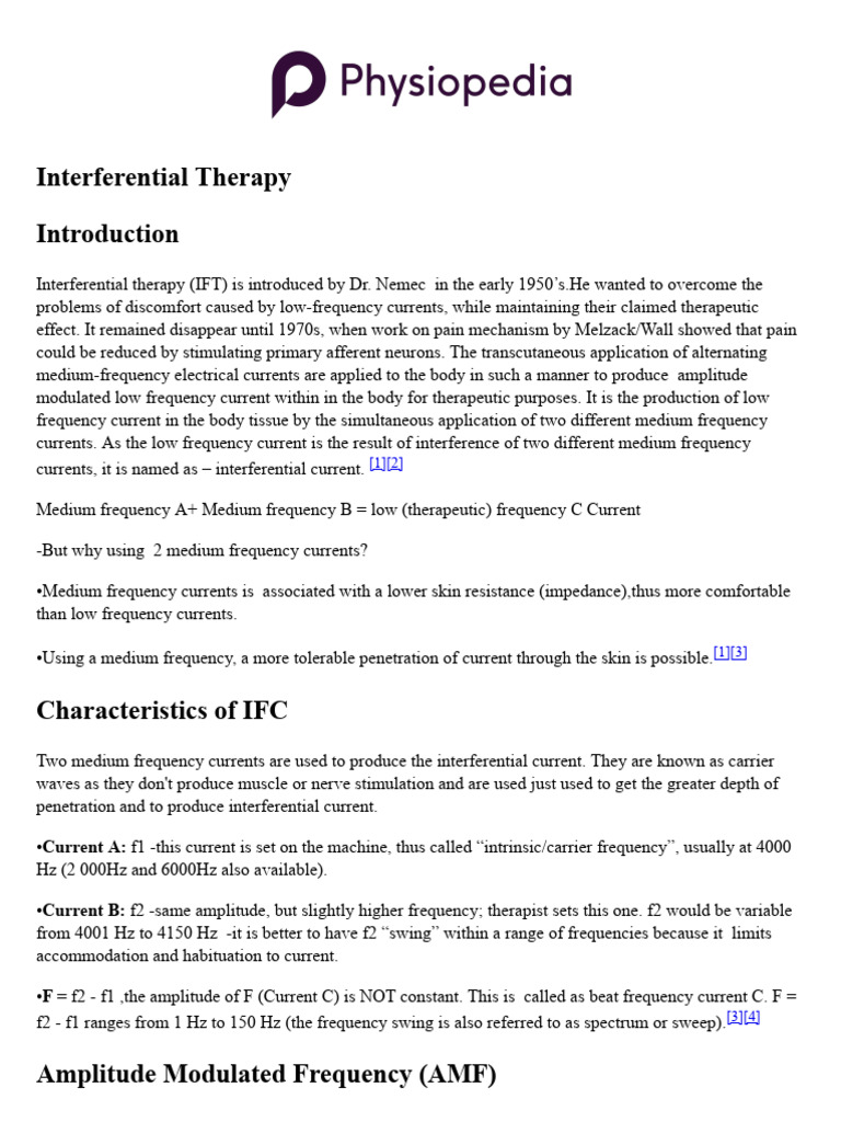 Interferential Therapy | PDF | Frequency