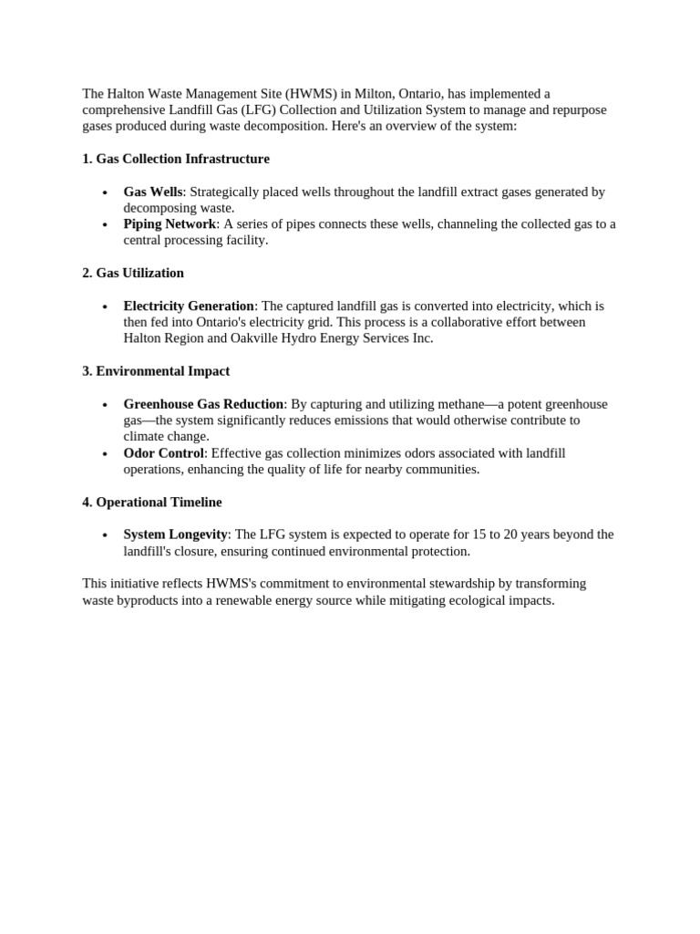 Halton Landfill Gas Management System | PDF