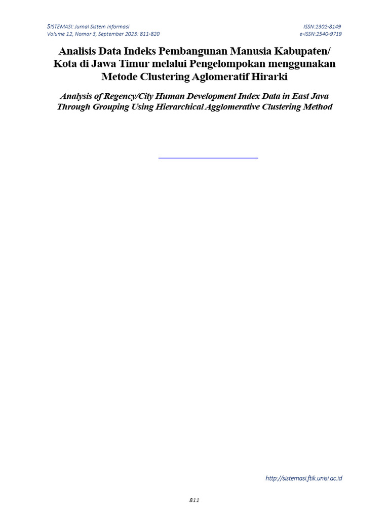 [4] Analysis of RegencyCity Human Development Index Data in East Java Through Grouping Using ...