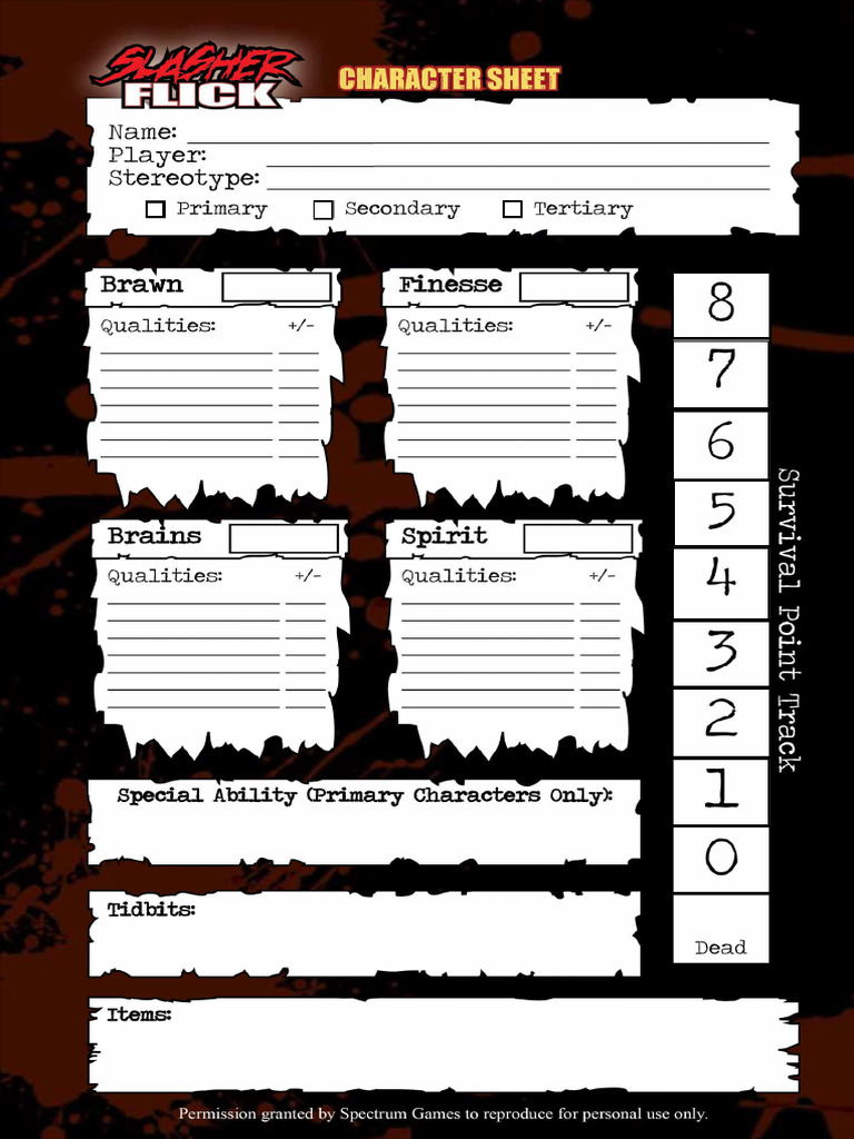 Form Fillable Character Sheet 1 | PDF
