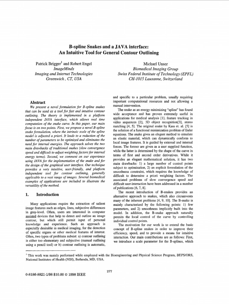 B-Spline Snakes for Image Contours | PDF | Image Segmentation | Mathematical Optimization