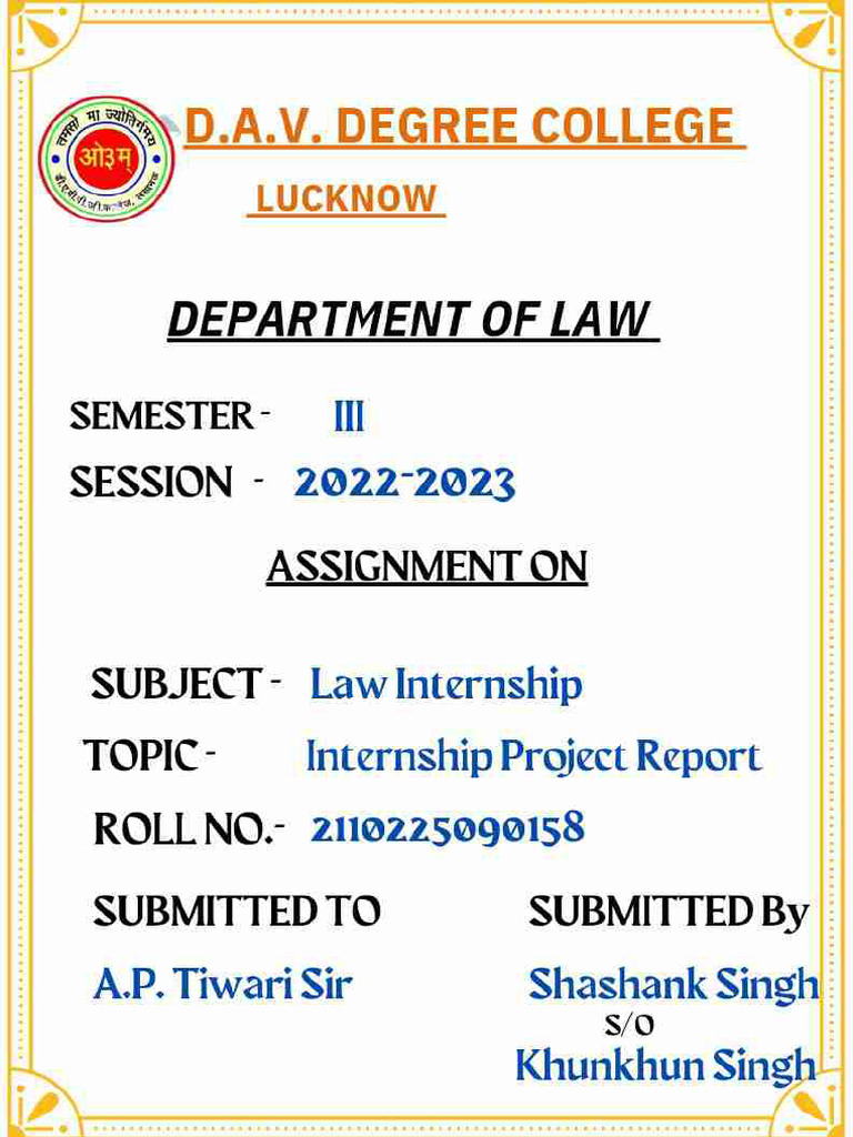 Internship 3rd Sem | PDF