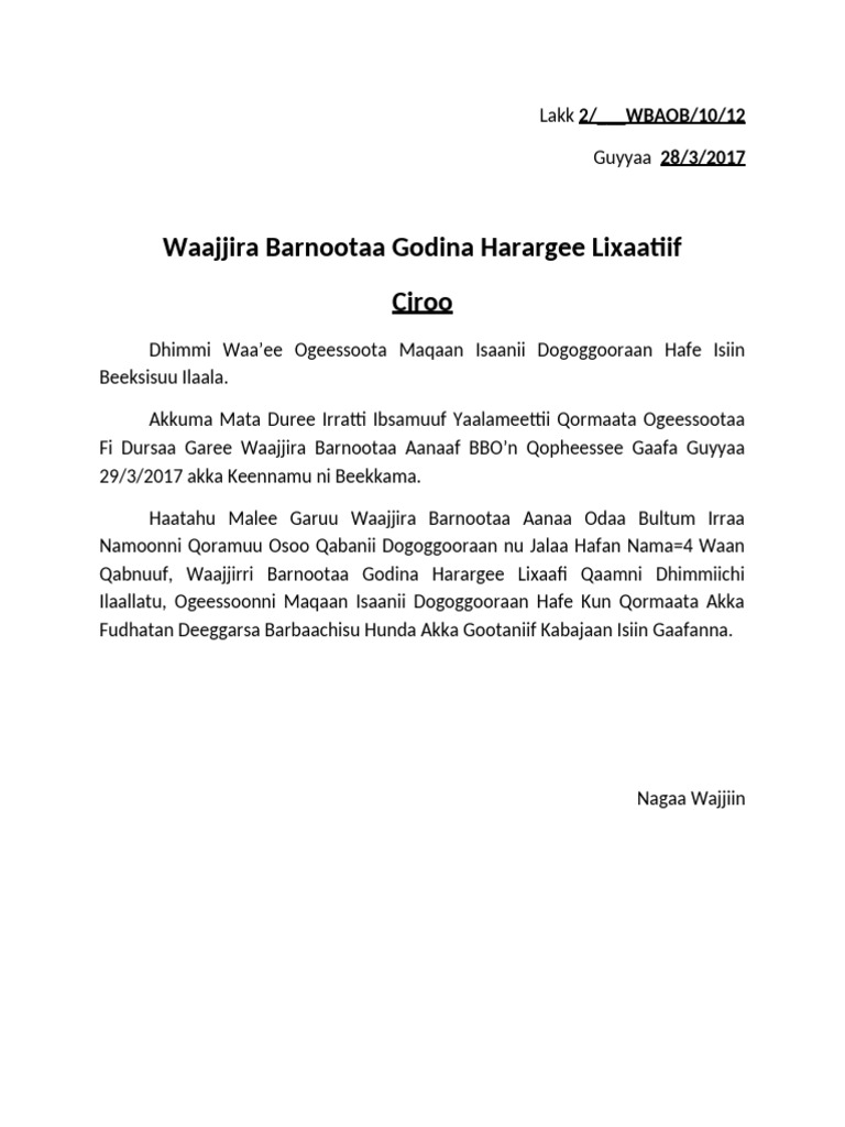 Maqaa Namoota Hafanii | PDF