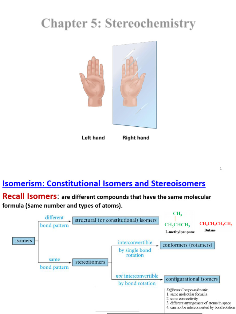 Chapter 5 Stereochemistry | PDF | Chirality (Chemistry) | Organic Chemistry