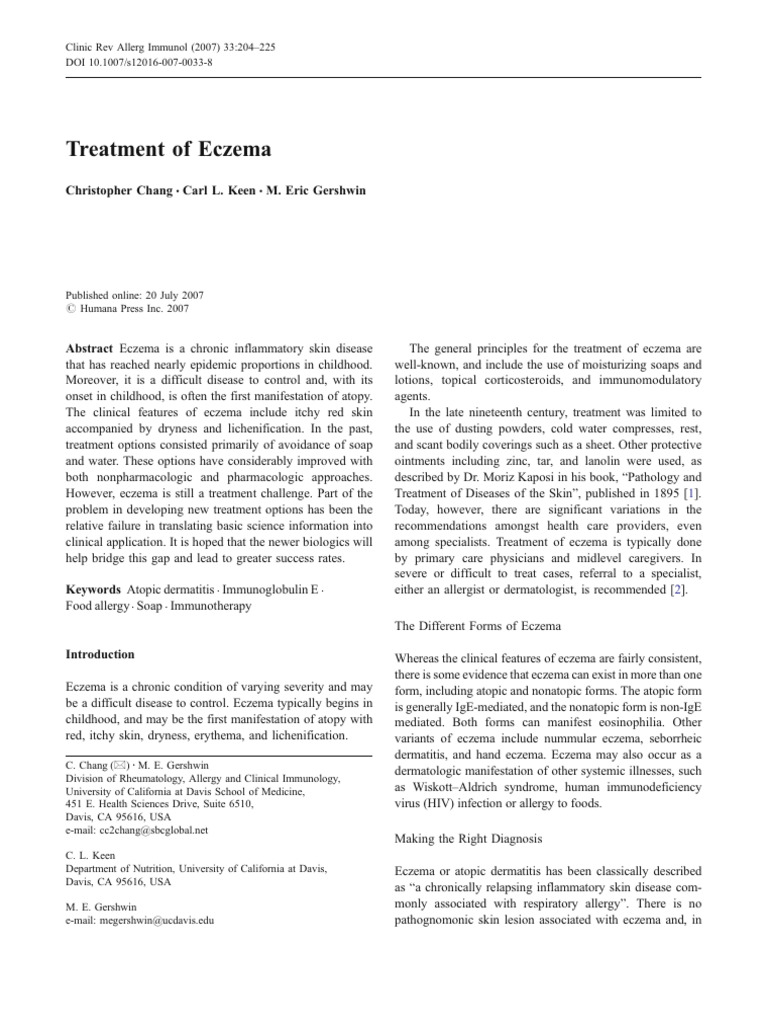 Eczema | PDF | Dermatitis | Topical Medication