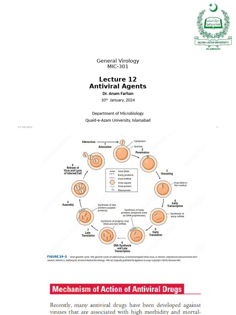 Lec 12 - Antiviral Agents | PDF | Interferon | Virus