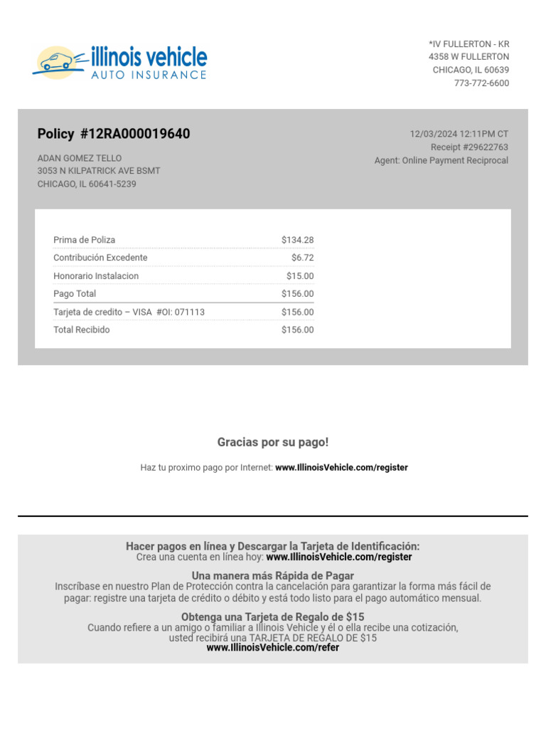 Insurance Receipt 12:03:2024 | PDF